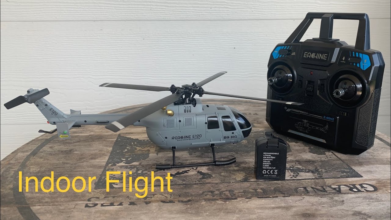 Eachine E120 Helicopter Indoor Flight - YouTube