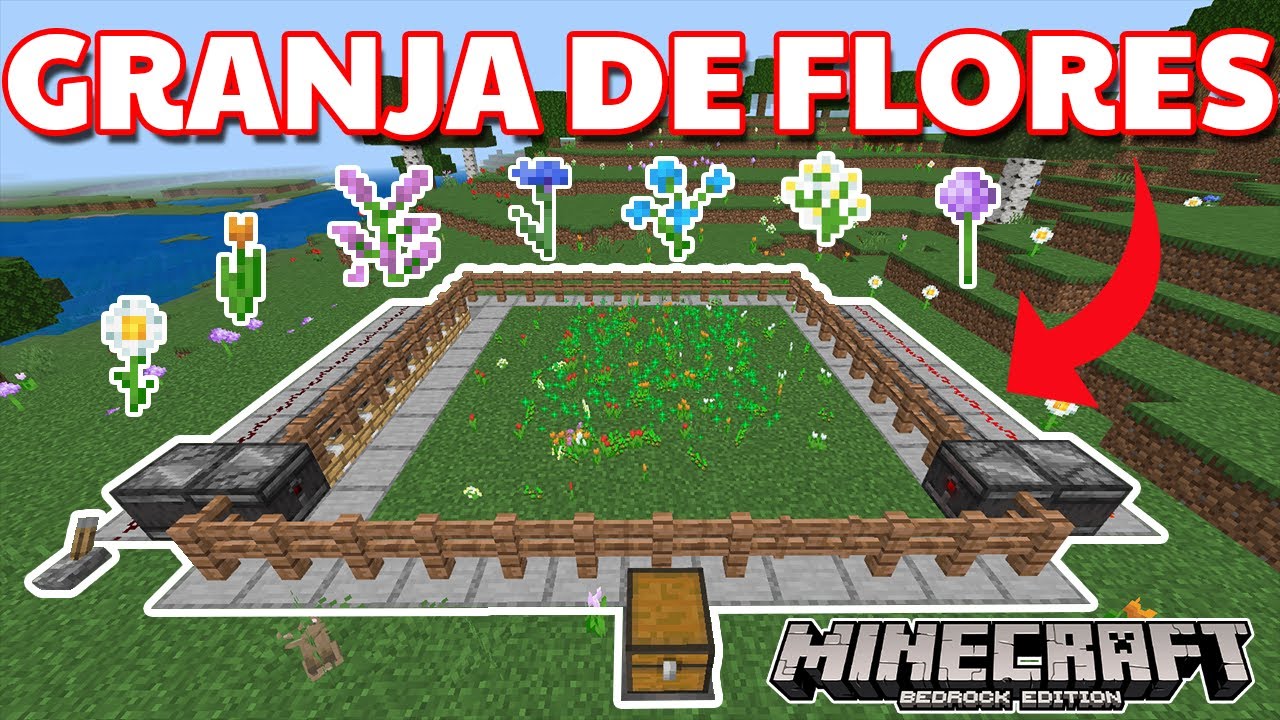 GRANJA DE FLORES (TINTES) "FÁCIL" | MINECRAFT BEDROCK 1.19.50 - YouTube