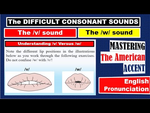 The American /v/ and /w/ sounds | CONSONANT SOUNDS | Mastering the ...
