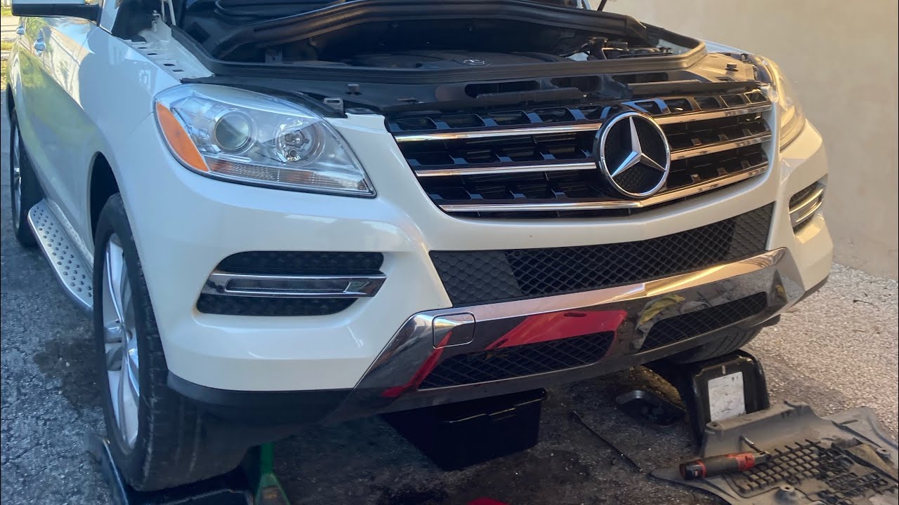 2015 mercedes ml350 oil change and air filter - YouTube