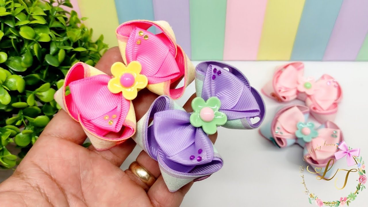 Laço para iniciantes 🎀 Mini Estilo com cruzado. - YouTube