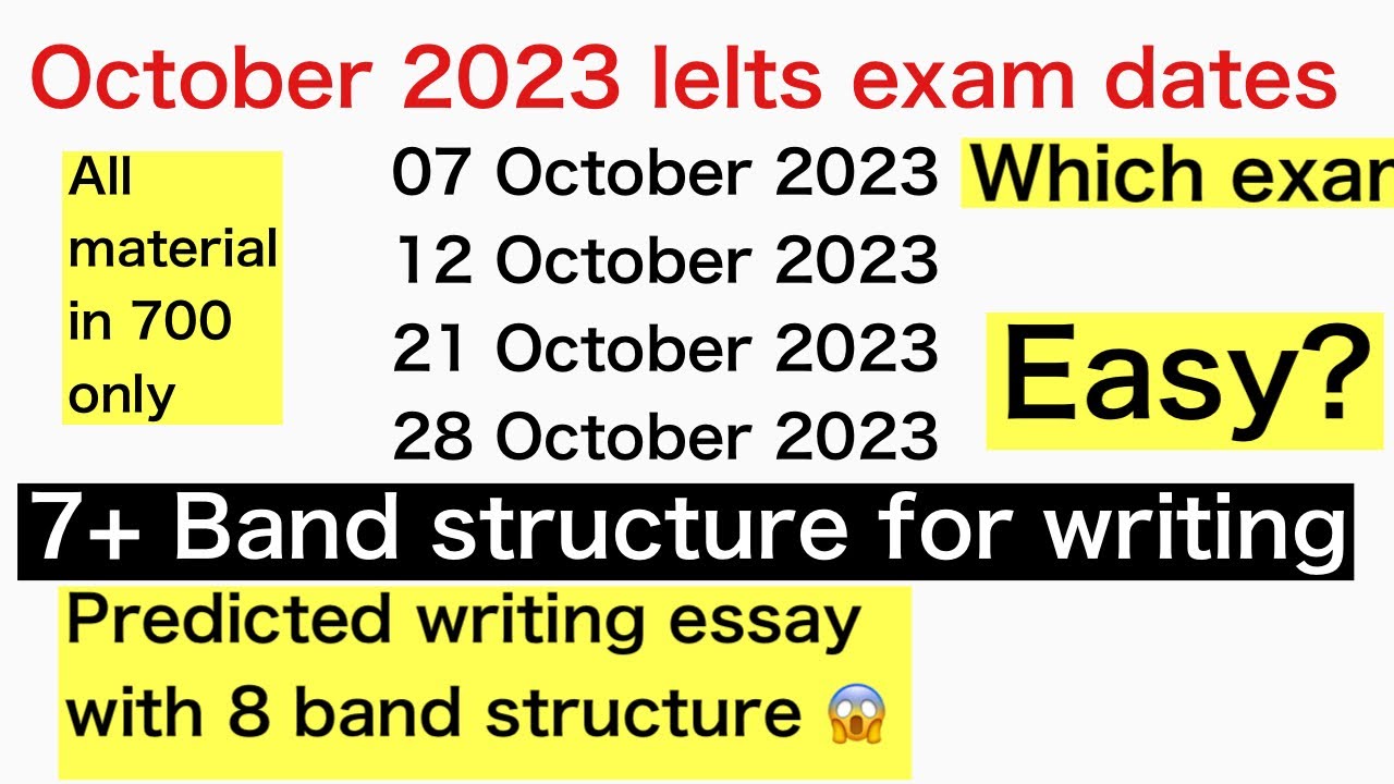 October 2023 Ielts exam dates, 07 October Ielts exam, 12 October Ielts ...