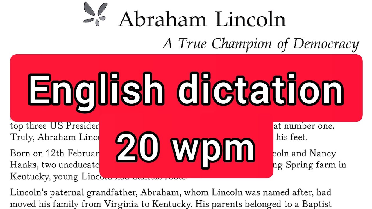 20 wpm || English Audio Typing dictation for beginners || English ...