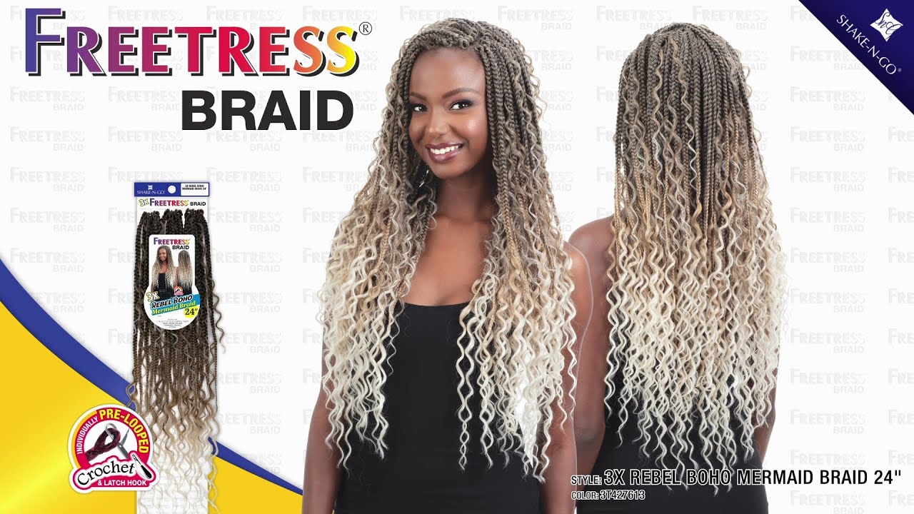 Freetress Braid - 3X Rebel Boho Mermaid Braid 24” - YouTube