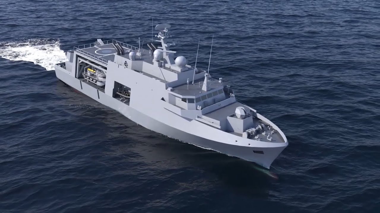 First Mine Hunter from joint project with Belgium launched - YouTube