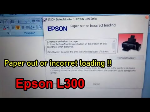 Paper out‼️or incorret loading Epson L300 - YouTube
