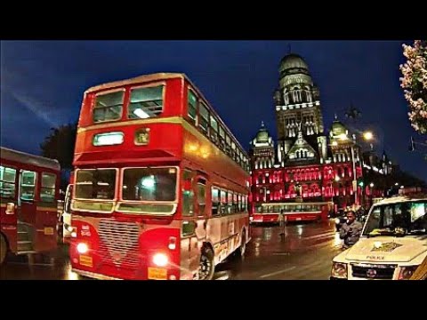 Mumbai at night | Stunning BMC | CSMT | BEST buses - YouTube