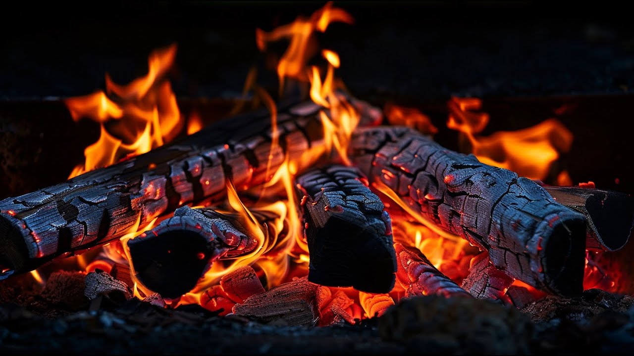 🔥Cozy Fireplace. Fireplace Burning 4K. Ambient Fire Sounds. Stress ...
