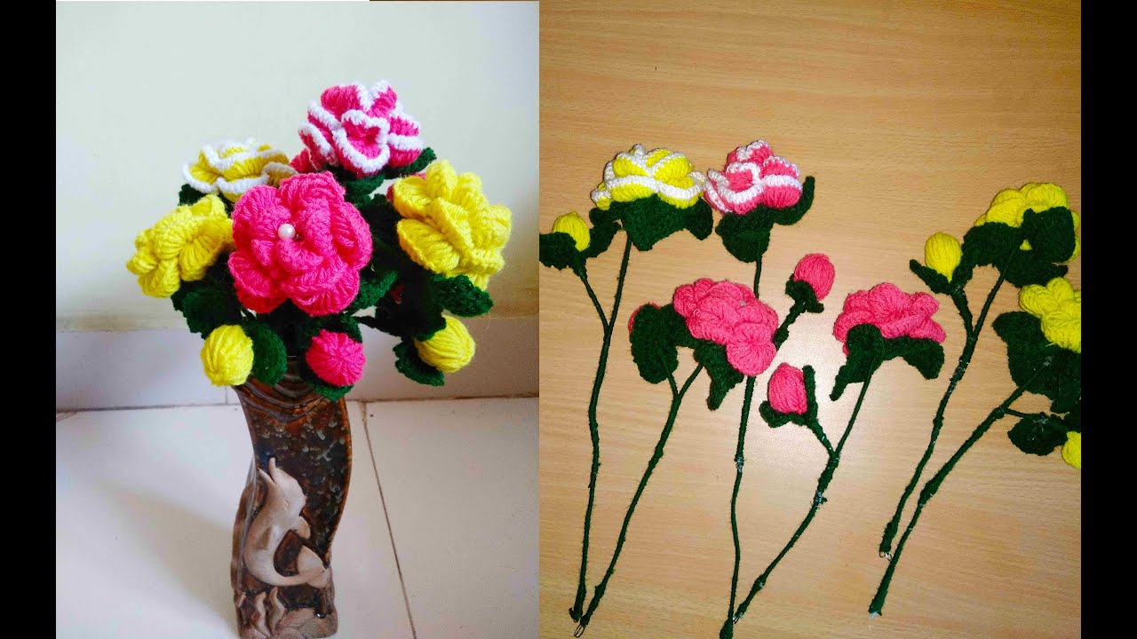 Rose Flower (Guldasta) | CROCHET | HINDI - YouTube