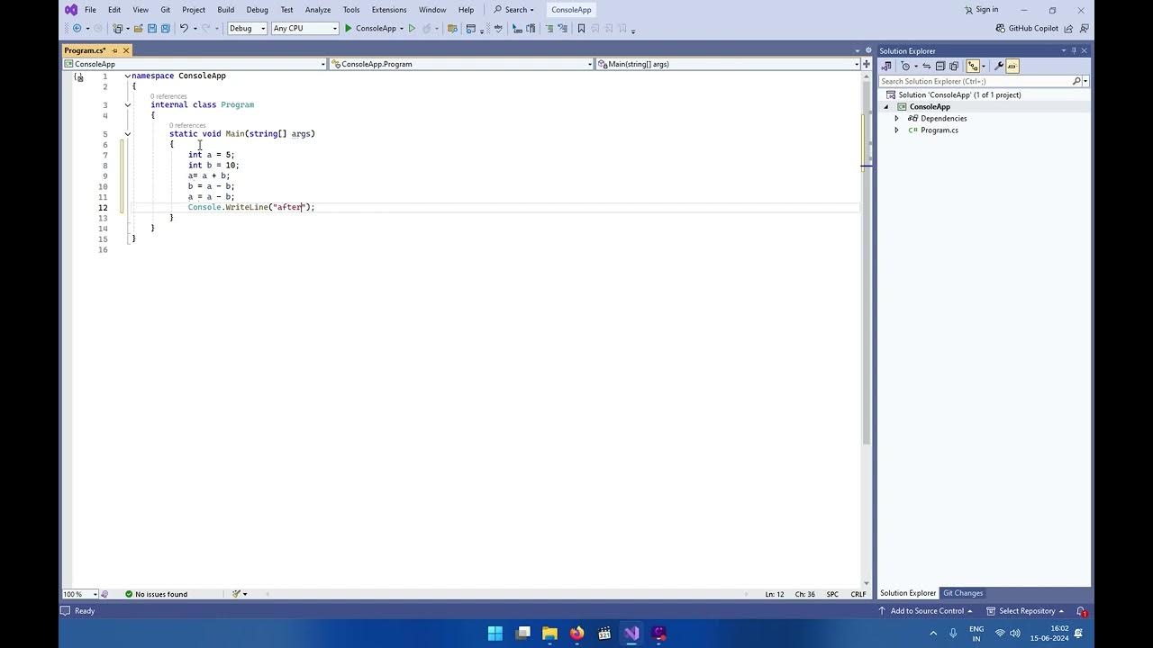 Swap 2 numbers without using 3rd variable | Interview Questions | C# ...
