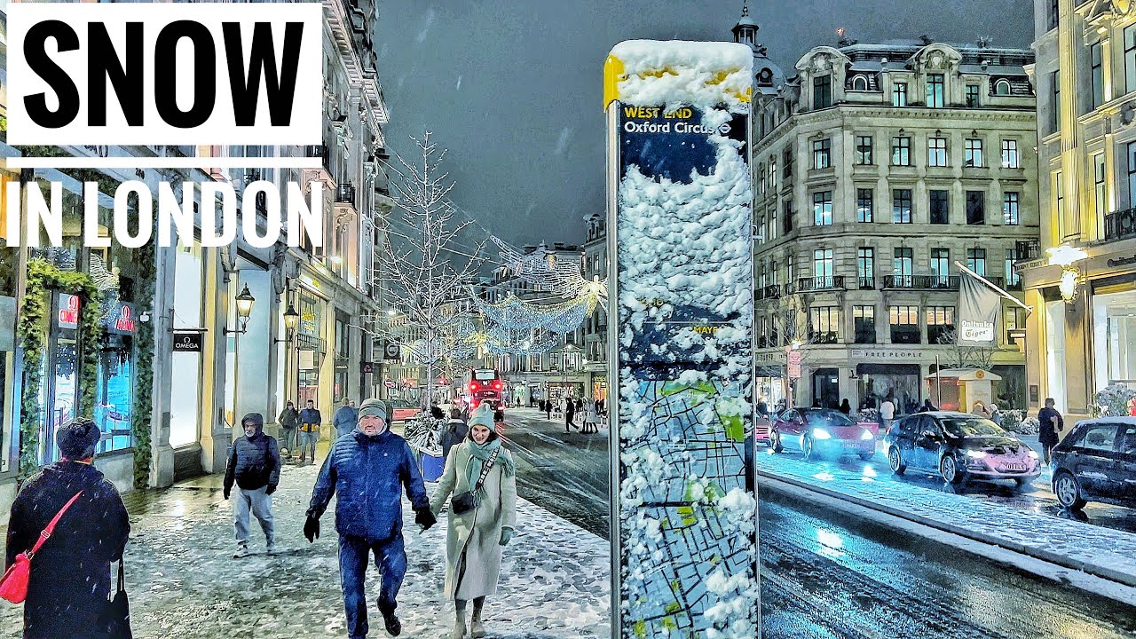 SNOW WALK IN CENTRAL LONDON | Finally Snowing in London | Central ...
