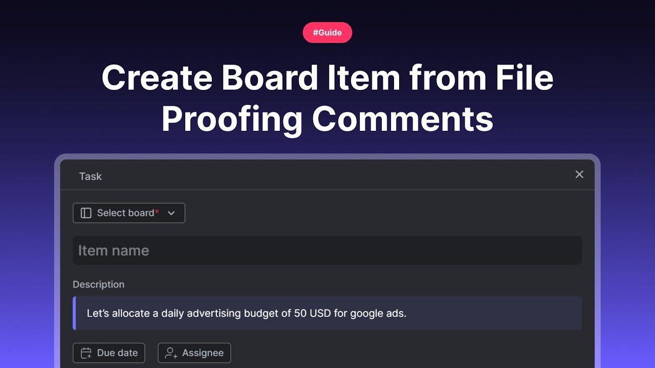 Create Board Item from File Proofing Comments - YouTube