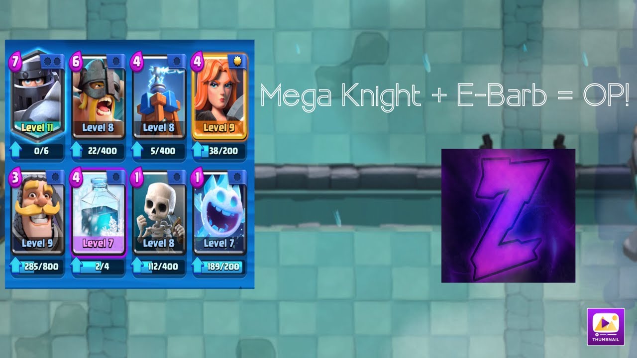 Best Mega Knight E-Barb Deck in Clash Royale | Arena 12 | Clash Royale ...