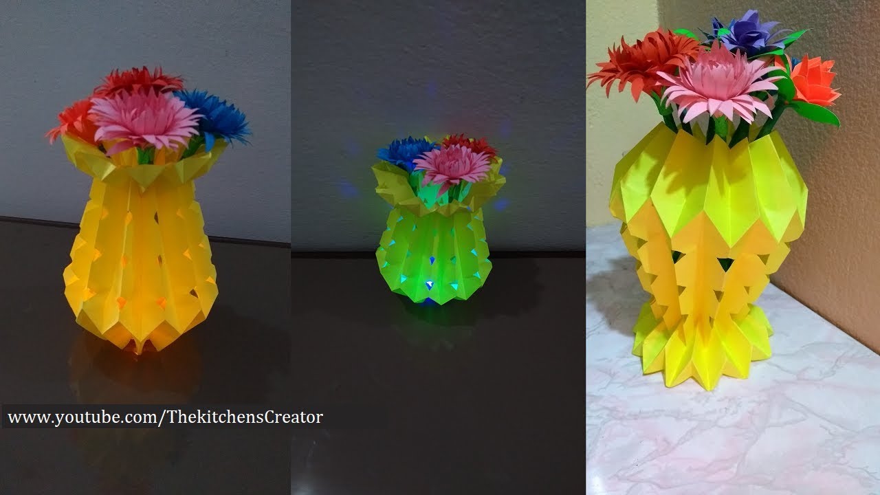 Easy Paper Flower Vase | How to Make A Flower Vase At Home | Simple ...