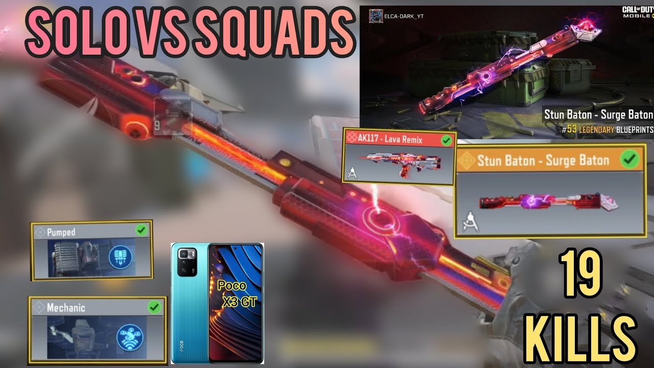 NEW STUN BATON - SURGE BATON SOLO VS SQUADS BATTLE ROYALE CALL OF DUTY ...