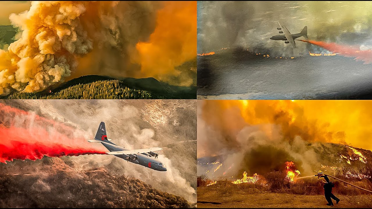 Los Angeles Wildfires 2025 | U.S. Firefighters | C-130 MAFFS System ...