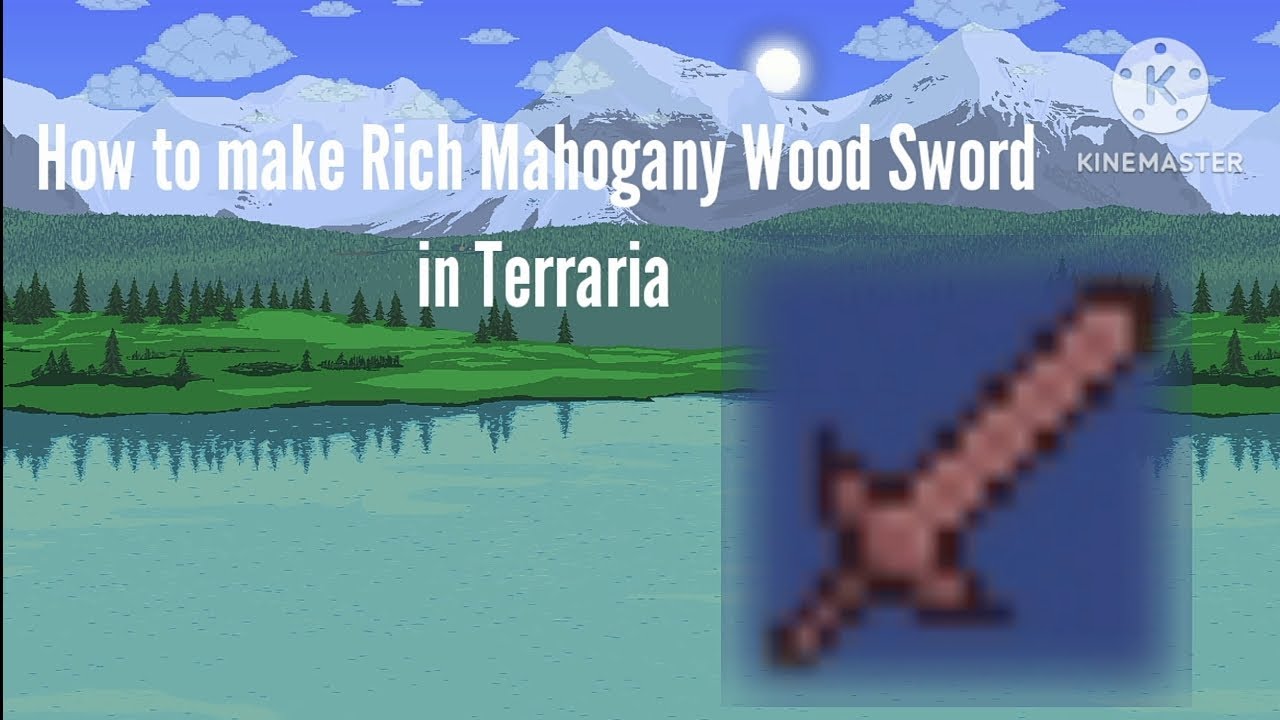 How to craft Rich Mahogany Wood Sword in Terraria - YouTube