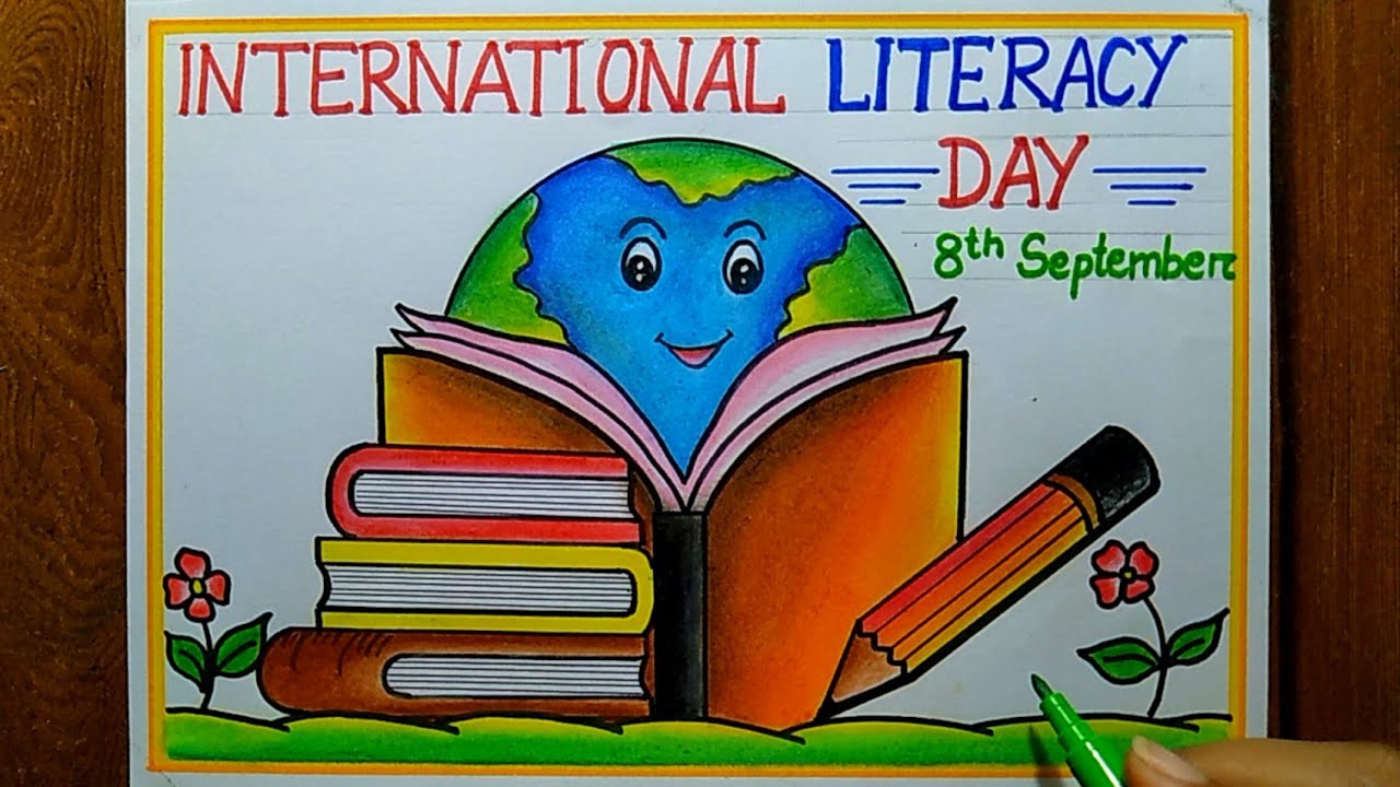 International Literacy Day Poster Drawing ,Sept-8th | Biswa Saksharta ...