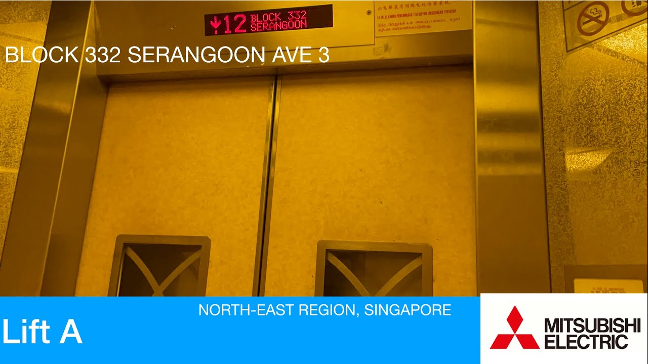 HDB Block 332 Serangoon || Mitsubishi Elevator (Lift A) - YouTube