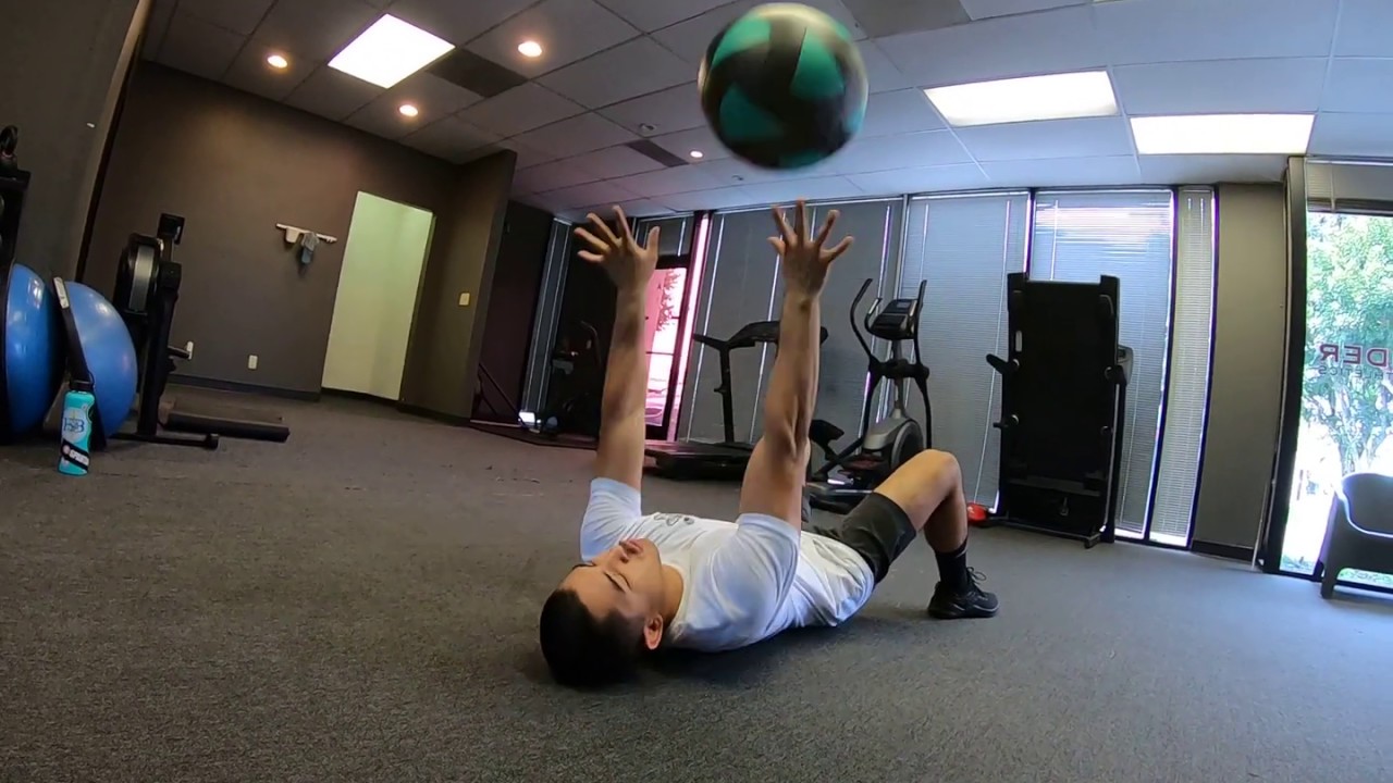 Supine Med Ball Chest Throw - YouTube