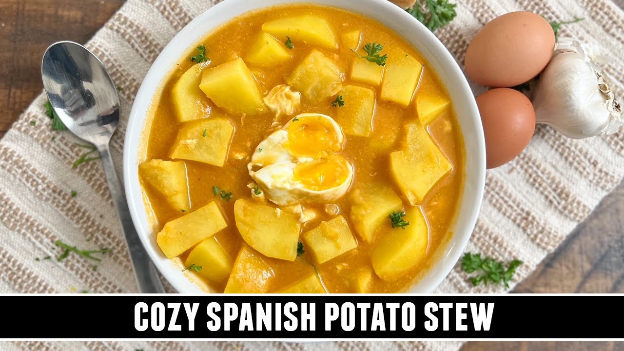 COZY Spanish Potato Stew | Classic Patatas en Ajopollo Recipe - YouTube