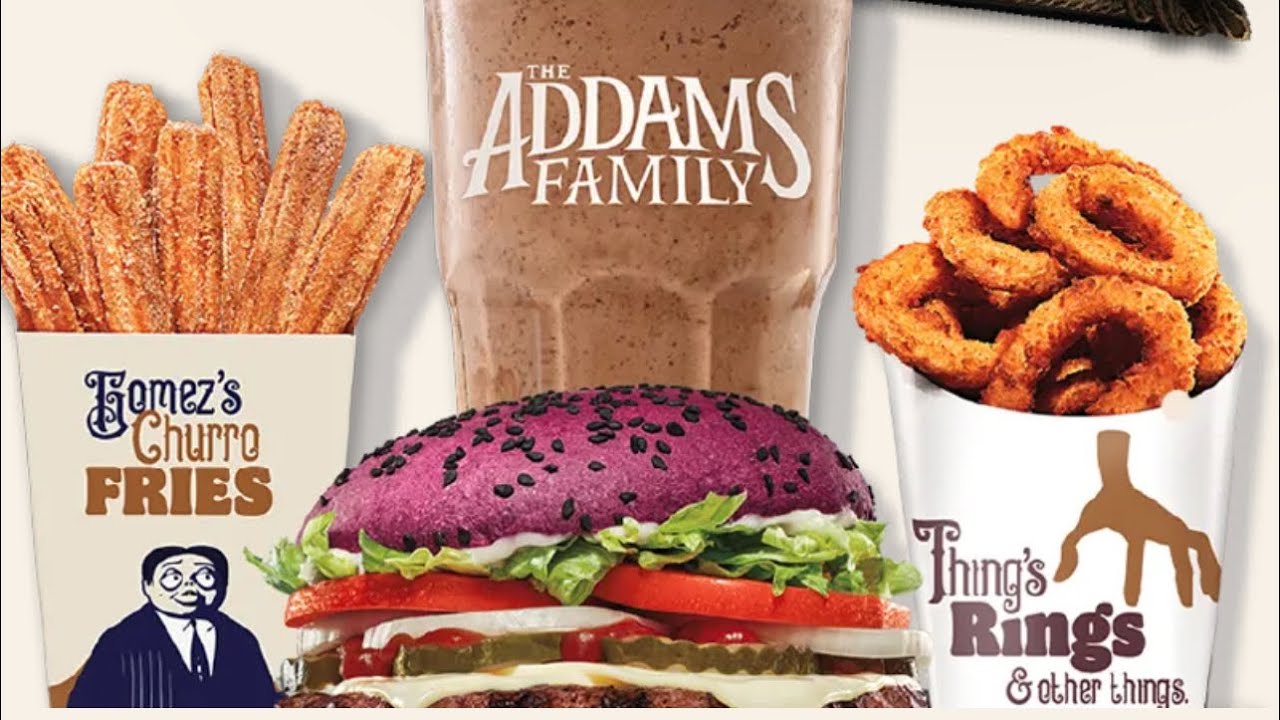 Burger King x Addams Family! Purple Whopper! Churro Fries! - YouTube