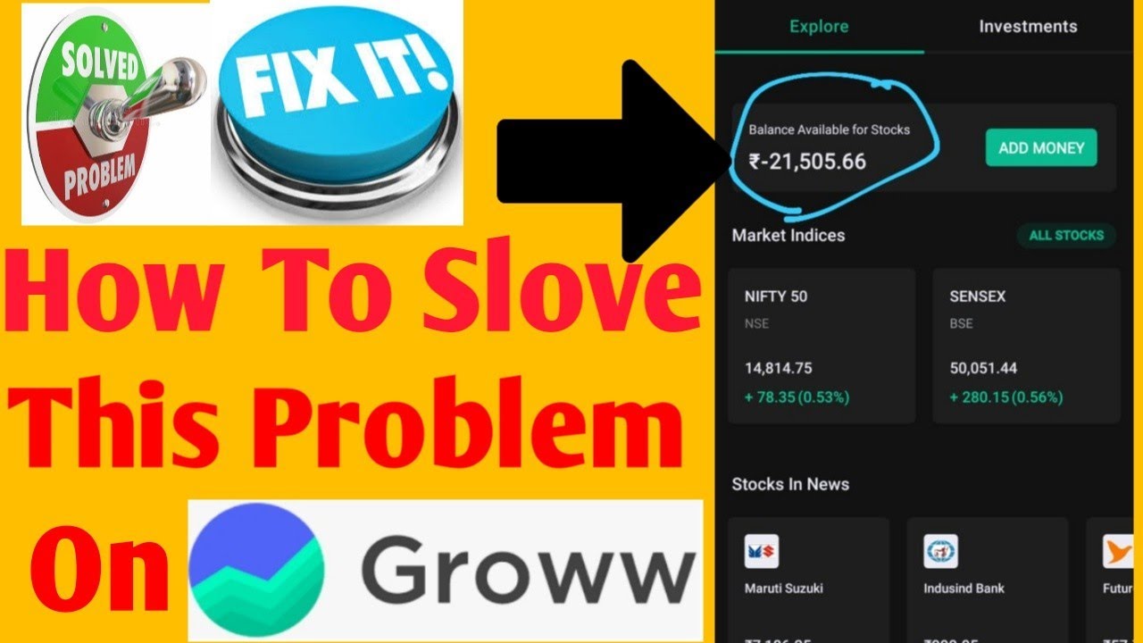 How To Solve Negative Balance Problem On Groww App ...