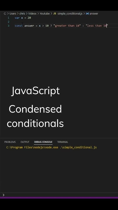 Easiest way to write simple conditionals!!! #coding #javascript #shorts - YouTube