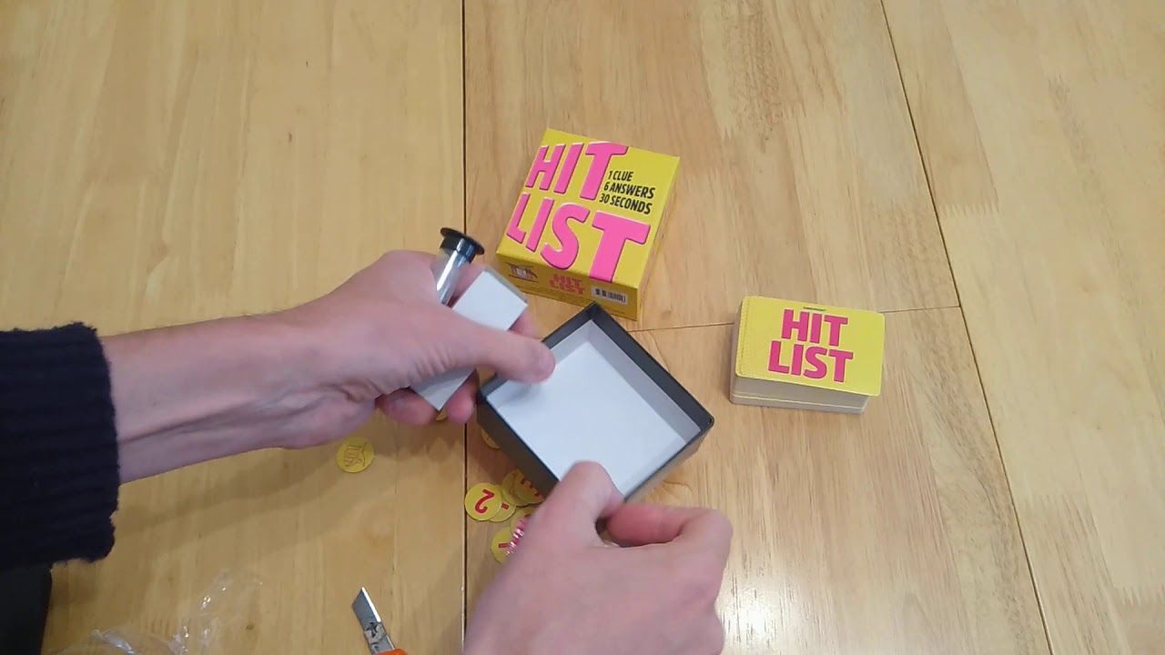 Hit list board game preview * Party trivia game * Amass Games ...