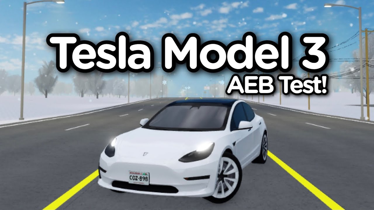 Tesla Model 3 AEB Test! - Roblox Greenville - YouTube