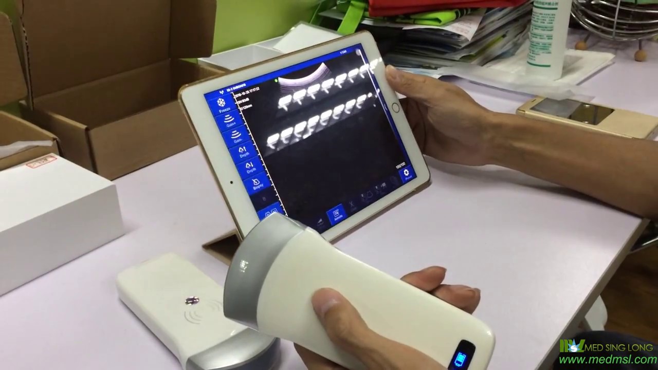 128 Element Ultrasound Convex Probe MSLPU40 Technician operation video ...