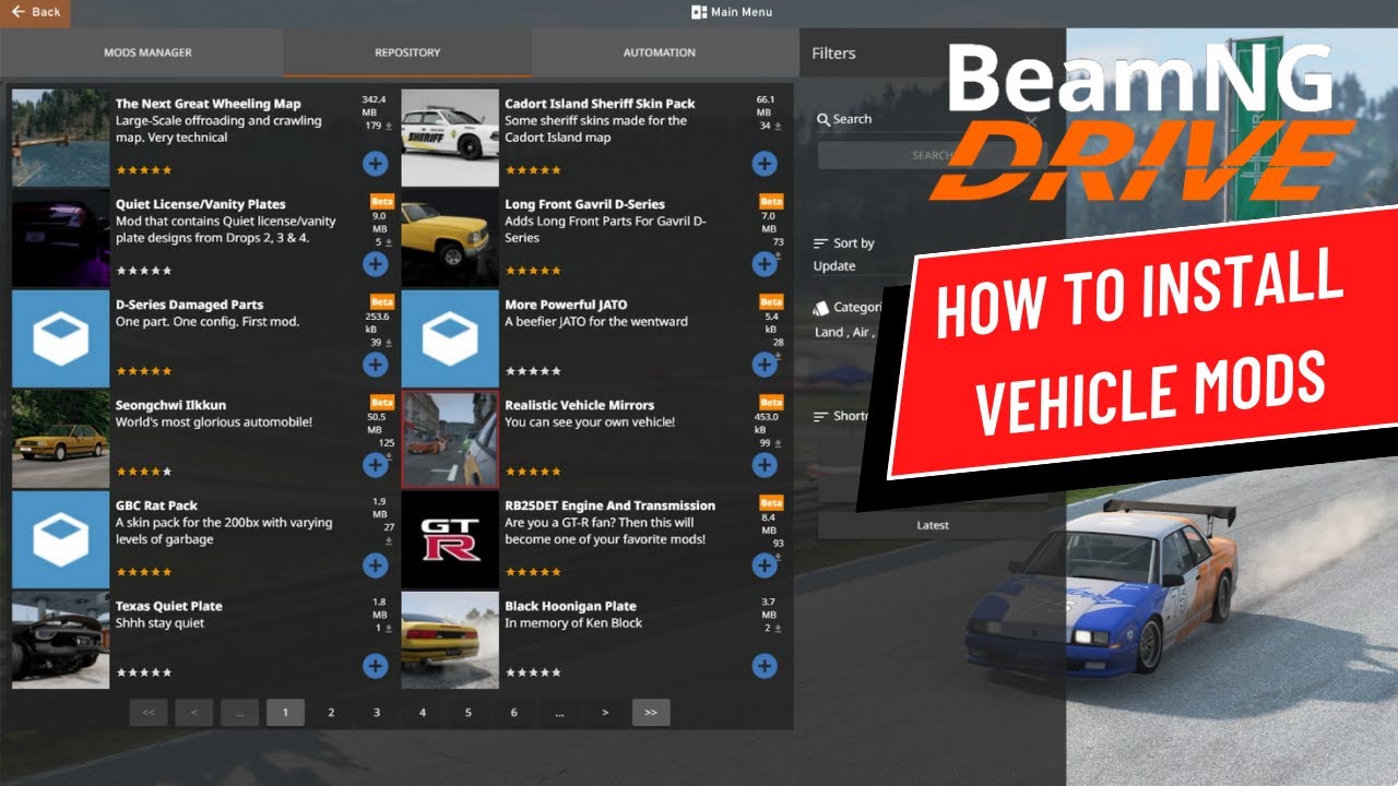 How to install beam ng mods - BeamNG Drive - YouTube
