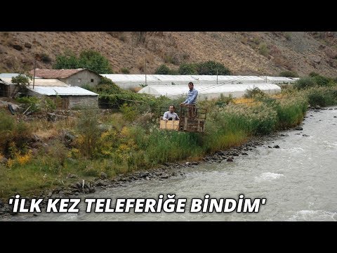 Kaymakam, Çoruh Nehri'nden ilkel teleferikle geçip, ev ziyaret etti
