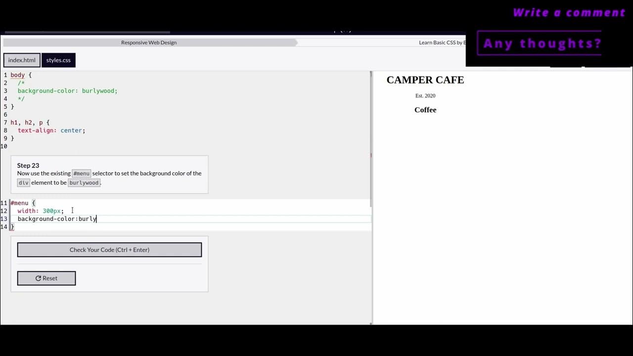 FreeCodeCamp 🌐 Responsive Web Design 🌐 Cafe Menu 🌐 22,23,24 - YouTube