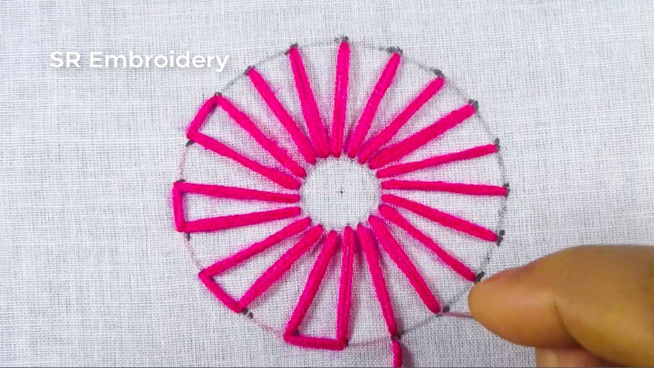 Hand Embroidery Amazing Circle Flower Embroidery Trick Super Easy ...
