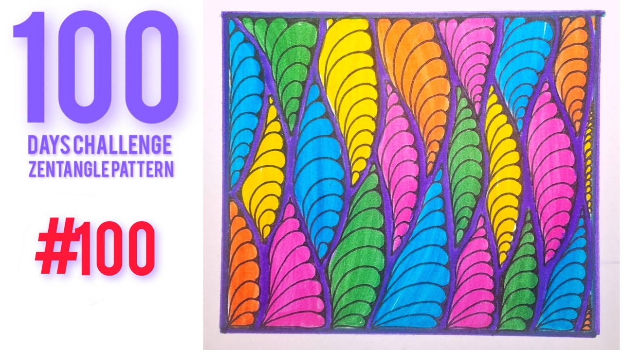 100#100 day's of tangling | Zentangle 100 days challenge | Zentangle ...