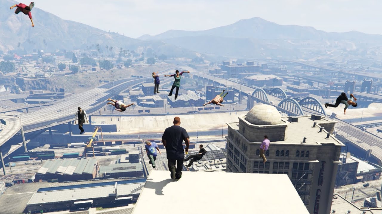 GTA 5: Falling Off the Highest Buildings Compilation #6 Funny and Epic ...
