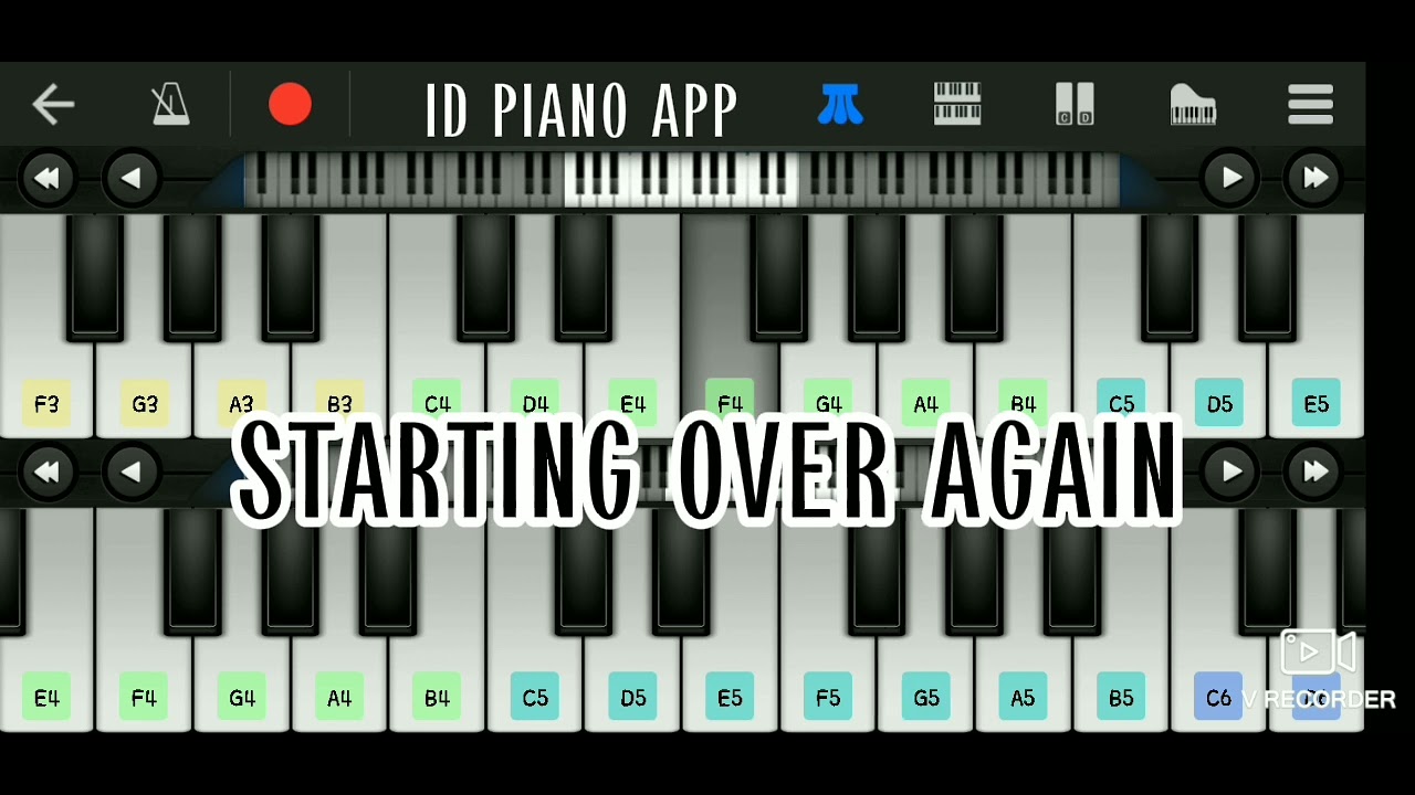 Starting Over Again • Piano App Tutorial for Beginners | ID Piano App ...