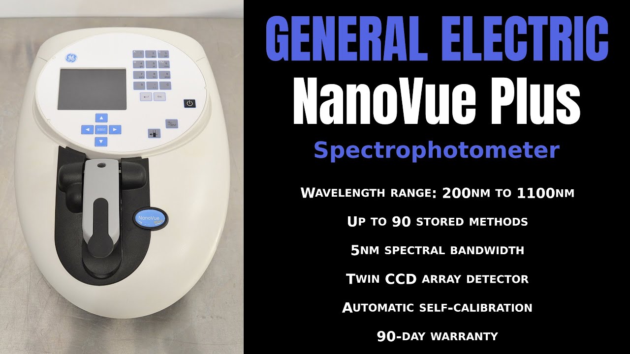 GE NanoVue Plus Spectrophotometer (Item - 4952A SPEC) - YouTube