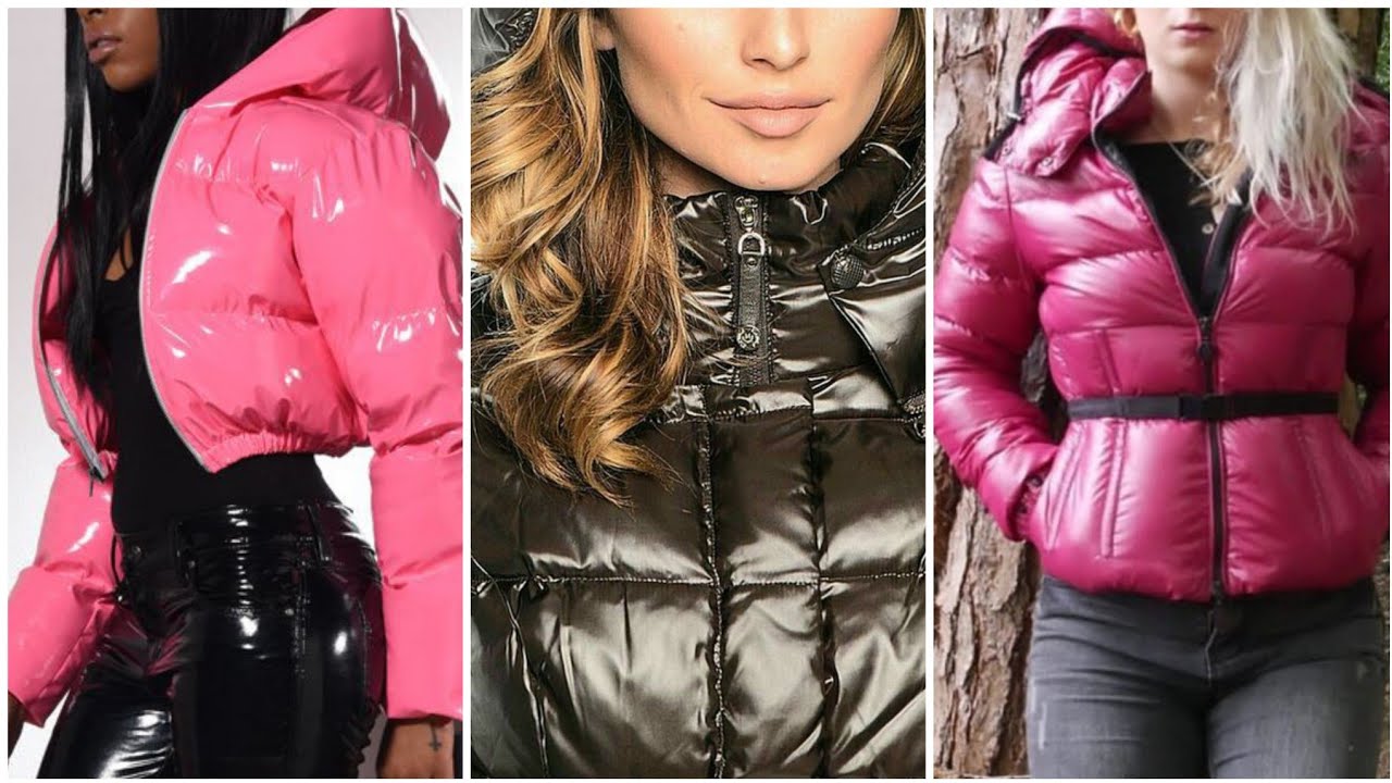 newest trendy ideas for ladies of latex puffer jacket design - YouTube