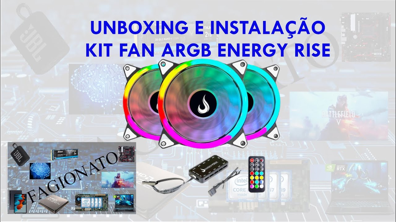 ?FANS ARGB RISE MODE LASER COM CONTROLADORA Como Instalar E, 45% OFF