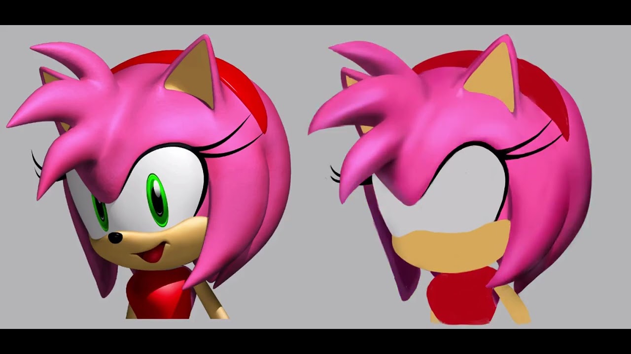 Amy Sonic Heroes render study #sonicthehedgehog #amyrose #speedpaint ...