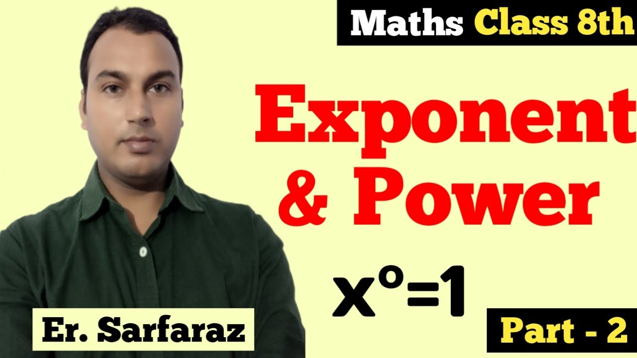 Math Class-8 EXPONENT & POWER Important laws of exponent, theory with ...