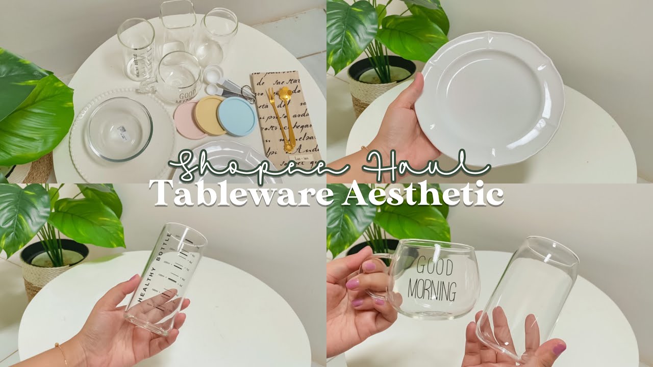 shopee haul tableware aesthetic 🍂 harga mulai 5000 - YouTube