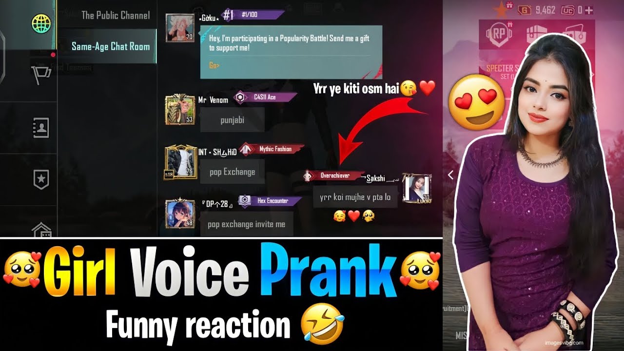 [ Girl Voice Prank ] Prank On Random - BGMI INDIAN लड़की की आवाज कैसे ...