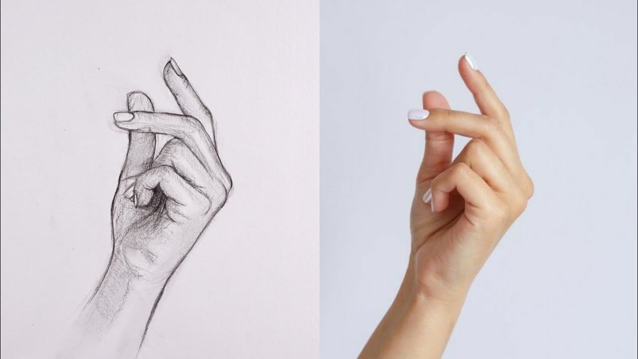 How to draw a hand from photo | Drawing practice for beginners - YouTube