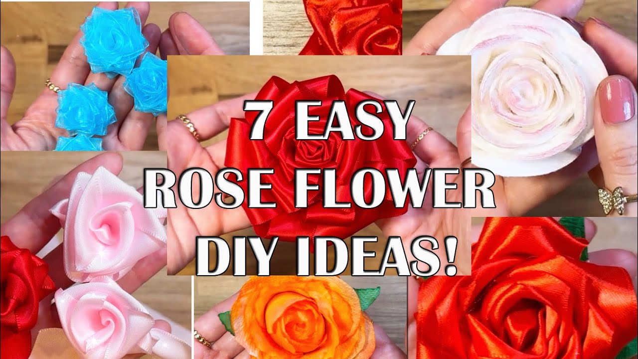 7 Easy Rose flower DIY ideas 🌹How to make Rose flowers 🌹 | Easy ...