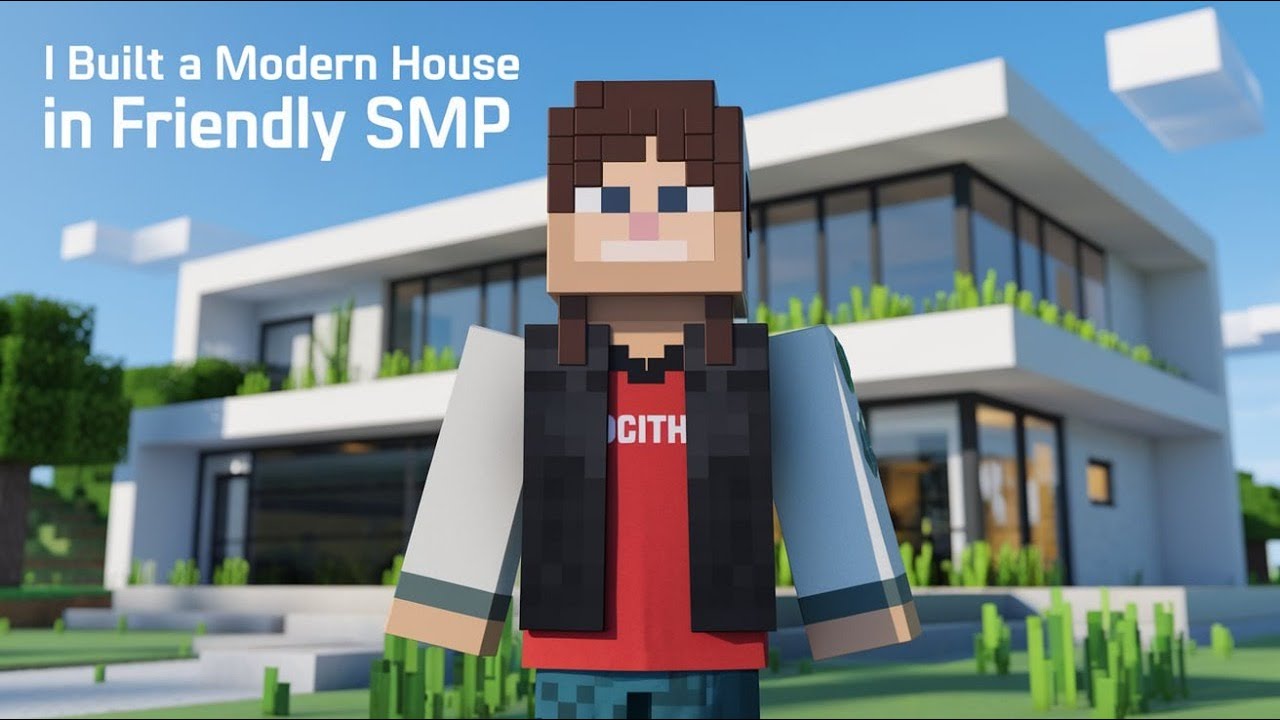 "Building a Stunning Modern House in My FriendlySMP!" | FriendlySMP Ep9 ...