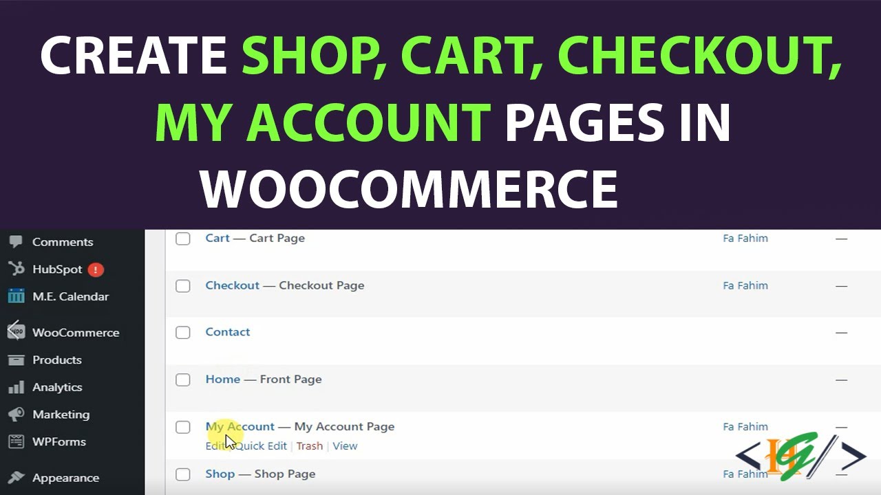 How to create Shop, Cart, Checkout and My Account page | Woocommerce ...