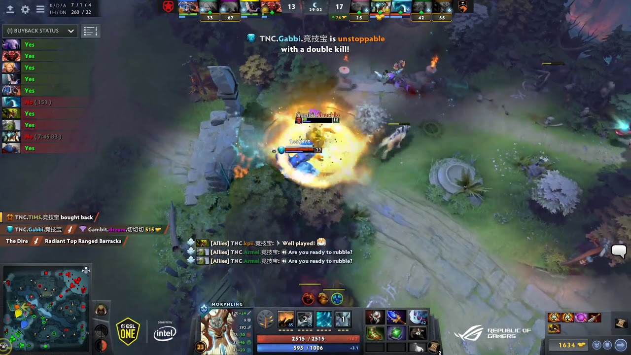 Gabbi's Morphling 1v5's Gambit Group Stage ESL One Hamburg 2019 Twitch - YouTube
